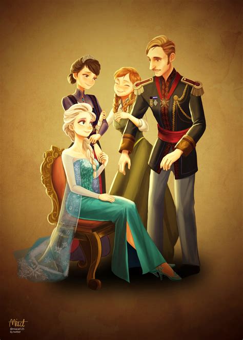 Anna Elsa King Agnarr And Queen Iduna Drawing By Miacat7 Deviantart Frozen Disney Princess