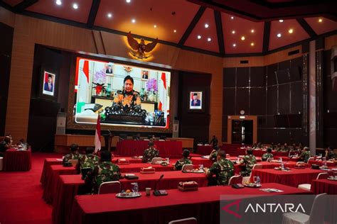 Menko Airlangga TNI Dibutuhkan Untuk Dukung Kebijakan Pemerintah