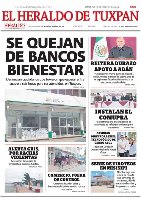El Heraldo De Tuxpan 18 De Febrero De 2023 By Poza Acme Issuu