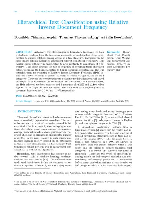 pdf hierarchical text classification using relative inverse document frequency