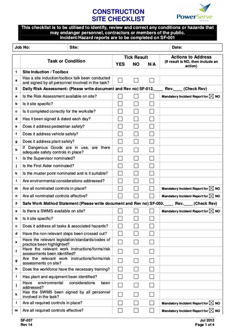 Construction Checklist 26 Examples How To Make Word Google Docs