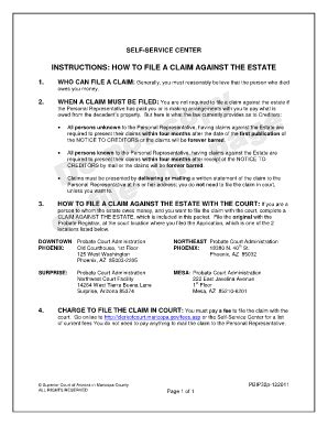 Fillable Online Superiorcourt Maricopa How To File A Claim Against The