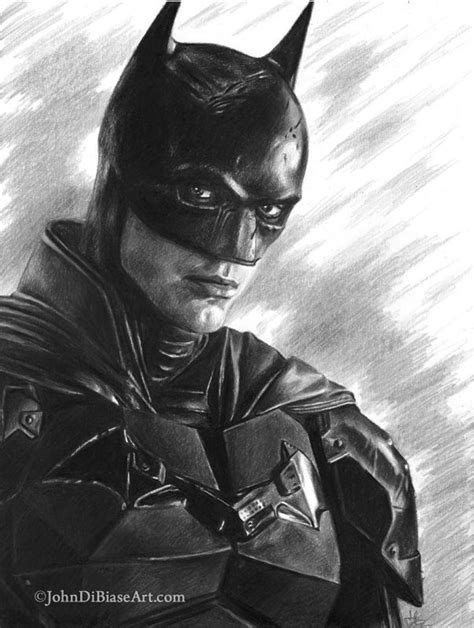 The Batman Robert Pattinson Colored Pencil Drawing Print