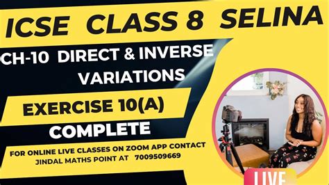 ICSE CLASS 8 MATHS SELINA CH 10 DIRECT INVERSE VARIATIONS