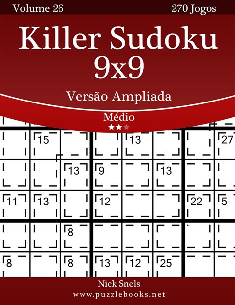 Killer Sudoku 9x9 Versão Ampliada Médio Volume 26 270 Jogos