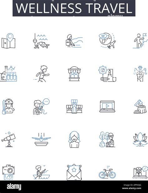 Wellness Travel Line Icons Collection Eco Tourism Cultural Immersion