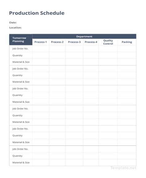 Production Scheduling Templates Pdf Doc Excel Free Premium