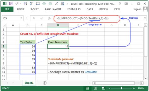 excel count count no of cells containing even or odd numbers w3resource