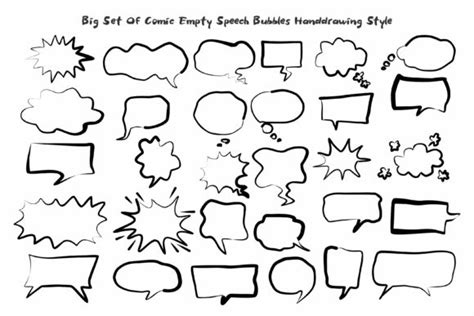 30 Set Of Empty Comic Speech Bubbles Graphic By Niznaz Graphic Studio