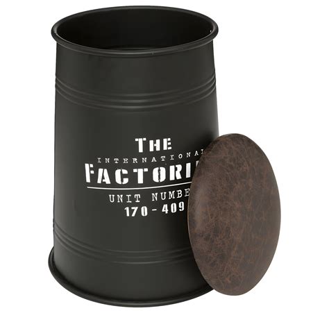 Pouf Bidon Avec Coffre De Rangement En M Tal Noir Style Industriel