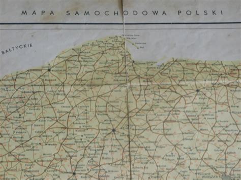 Mapa Samochodowa Polski 1952 R Unikat 11330473929 Oficjalne
