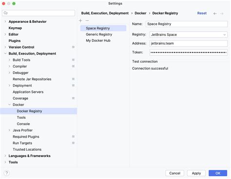 docker registry settings intellij idea documentation