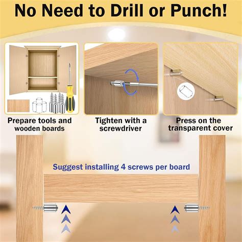4 20 60Pcs Self Tapping Screws Cabinet Laminate Support Shelf Bracket
