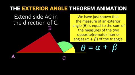 exterior angle theorem animation youtube