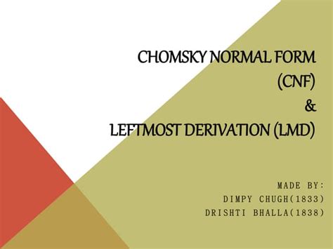 cnf and leftmost derivation theory of computation ppt