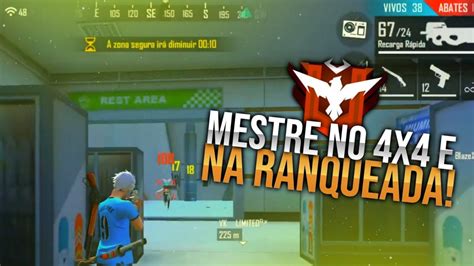 FREE FIRE AO VIVO PEGANDO MESTRE NO 4X4 E NA RANQUEADA