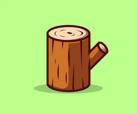 Ilustración de un icono de vector de tronco de madera estilo de