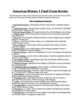 American United States History Final Exam Review By Michael Mitchell