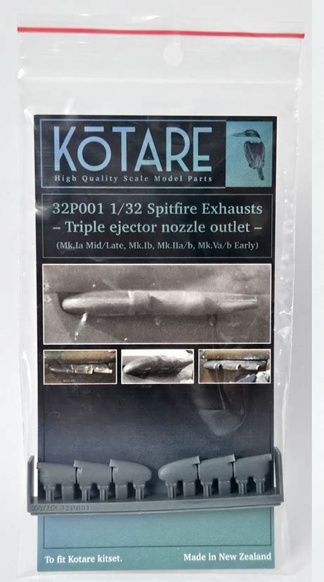 Supermarine Spitfire Mk Ia Exhaust Mid Late D Printed For Kotare