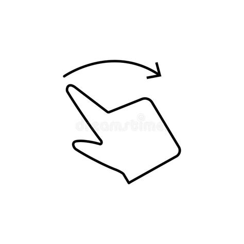 Drag Hand Cursor Icon White Vector Illustration Stock Vector