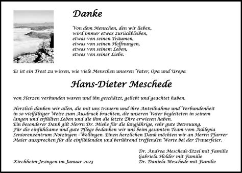 Danksagungen Teckbote Trauerportal