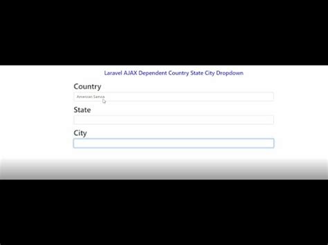 Laravel 8 Dependent Country State City Dropdown With AJAX Jquery
