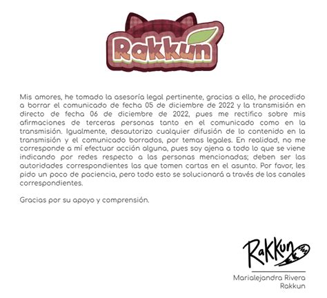 Ministerio de Vtubers del Perú on Twitter RT Raakkun Comunicado final