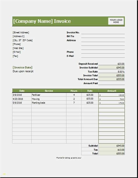 40 Printable Lawn Mowing Invoice Template Free With Lawn Mowing Invoice