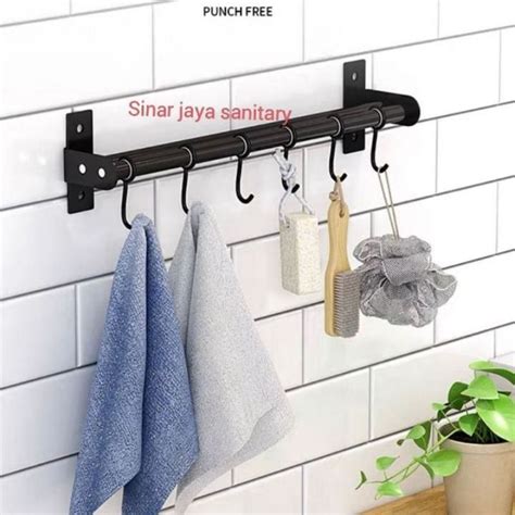Jual Gantungan Panci Hitam 600cm Stainless 1 Pipa Gantungan Dapur