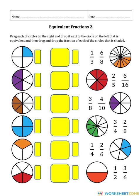 Equivalent Fractions Worksheet Zone