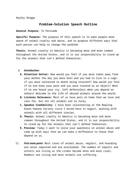 DOCX Problem Solution Speech Outline DOKUMEN TIPS