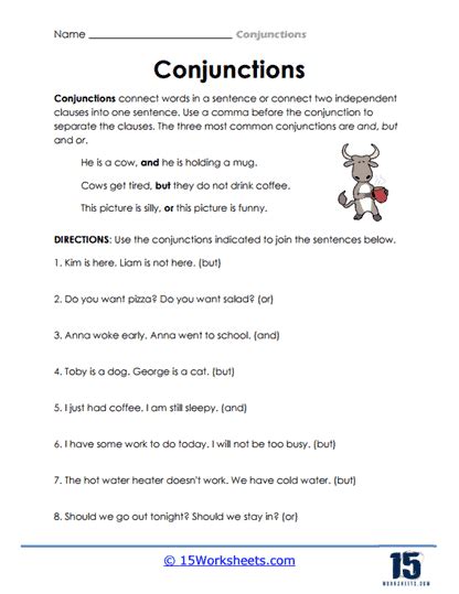 Conjunctions Worksheets 15 Worksheets Worksheets Library