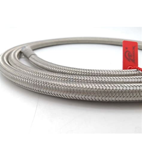 3 8 Stainless Steel 304 Wire Braided Convoluted PTFE Hose High Temperature