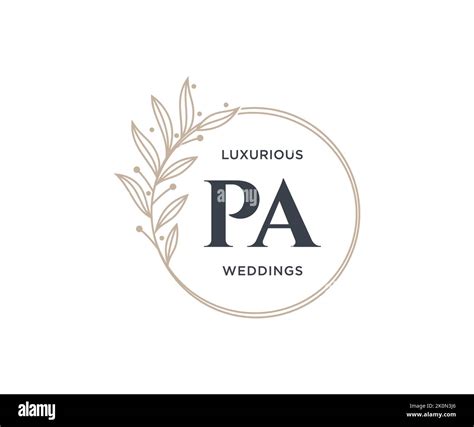 PA Initials Letter Wedding Monogram Logos Template Hand Drawn Modern