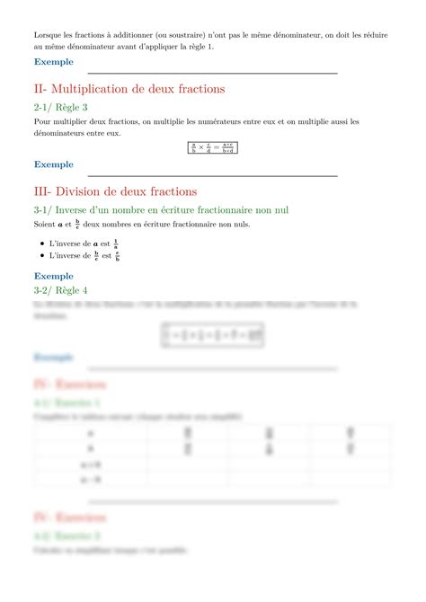 SOLUTION Seance 3 Operations Sur Les Nombres En Ecriture Fractionnaire