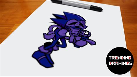 How To Draw FNF MOD Sonic EXE V2 Majin Step By Step