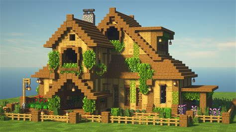 MINECRAFT How To Build A BIG WOODEN MANSION YouTube