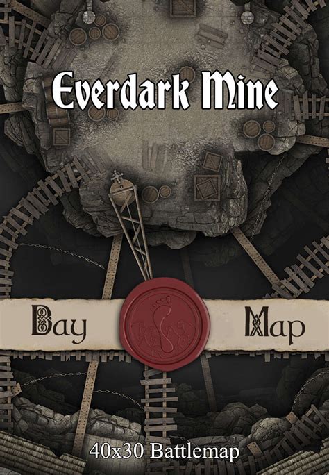 40x30 Battlemap Everdark Mine Seafoot Games Ruins Dungeons