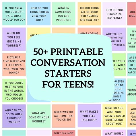 Conversation Starters For Teens High School Resources Group Or