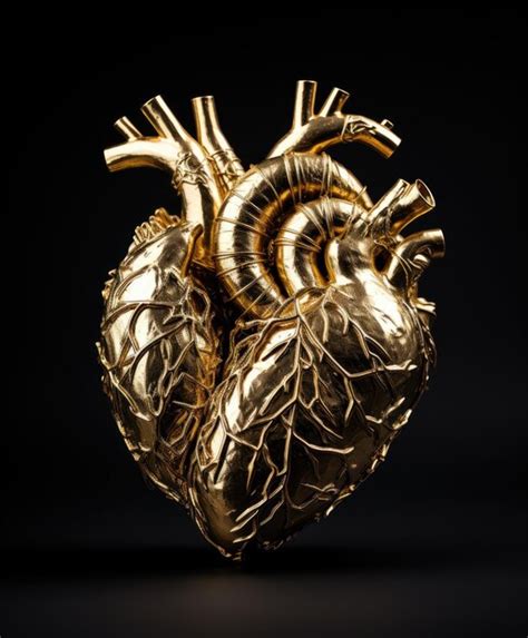 Premium AI Image A Golden Human Heart