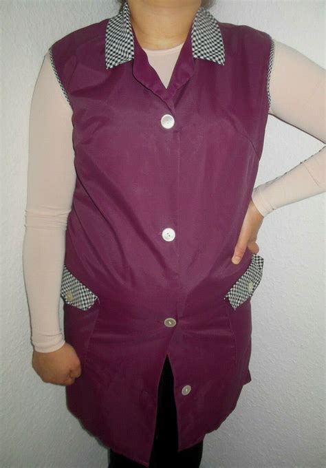 Ddr Dederon Nylon Kittel Sch Rze Smock Apron Tablier Vest