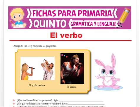Accidentes Gramaticales Del Verbo Para Quinto Grado De Primaria
