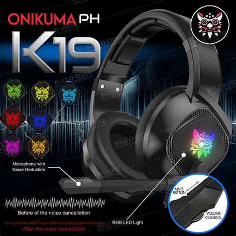 ONIKUMA K19 RGB Gaming Headset Stereo Sound Noise Canceling Soft