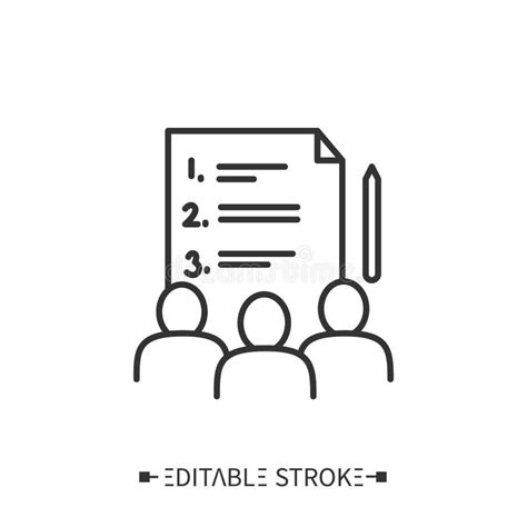 Workshop Plan Line Icon Editable Illustration Stock Vector