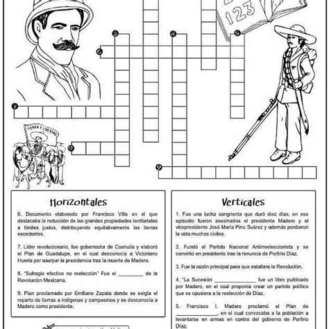 Crucigrama revolución mexicana 1910 Brainly lat