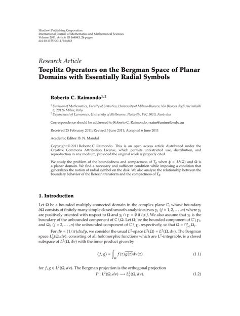 pdf toeplitz operators on the bergman space of planar domains with essentially radial symbols