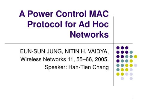 ppt a power control mac protocol for ad hoc networks powerpoint presentation id 1164785