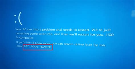 fix bad pool header bsod error stop code in windows 10