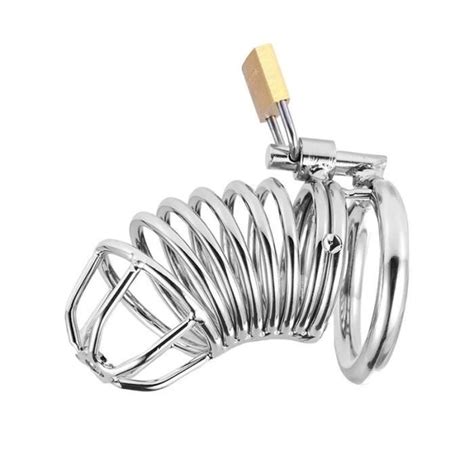 Nouveau anneau de pénis en métal hommes pénis Cage serrure ceinture de