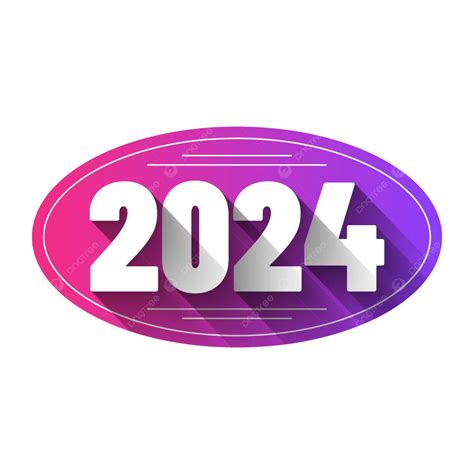 التدرج المسطح 2024 العام الجديد المتجه 2024 الانحدار مسطحة PNG